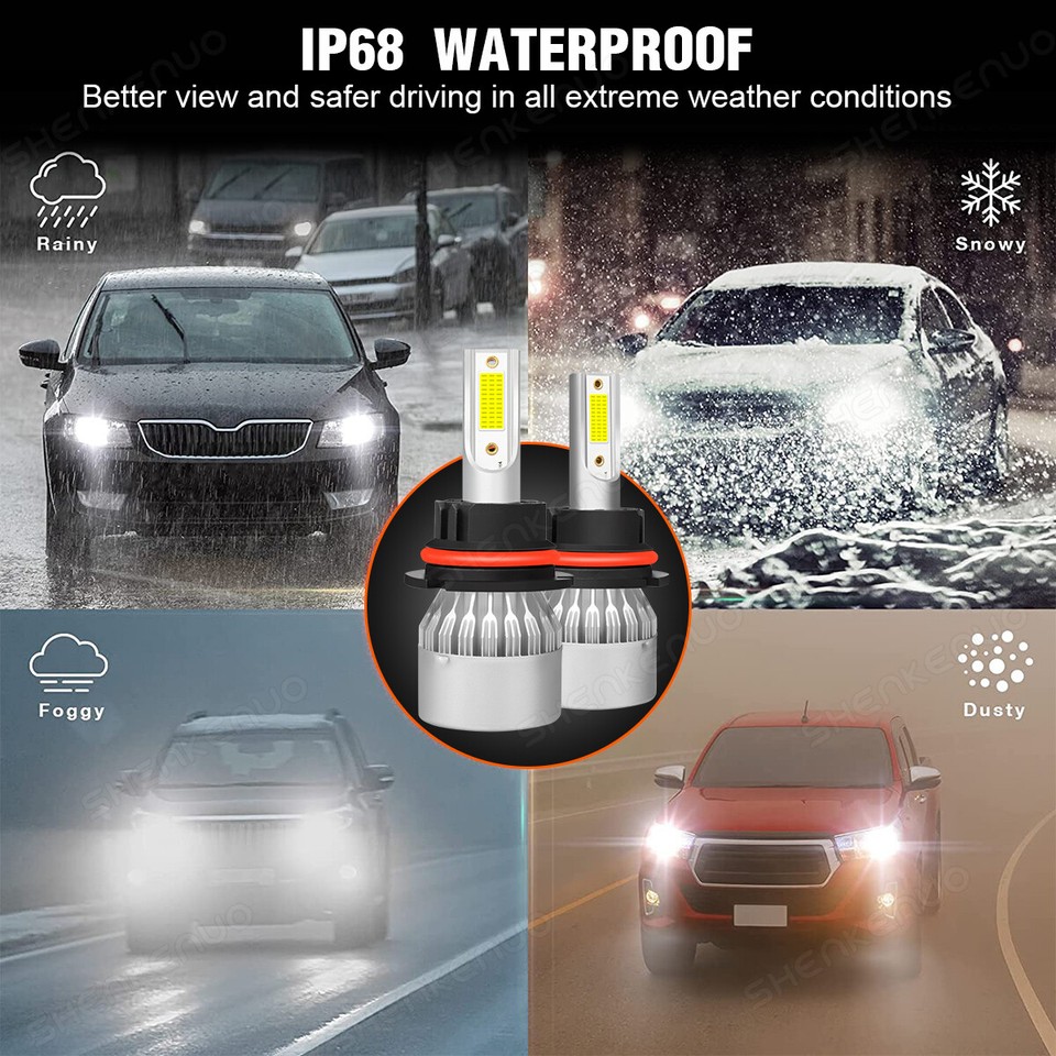 For Ford Mustang 1990-2004 9007 HB5 Plug&Play White LED Headlamp High ...