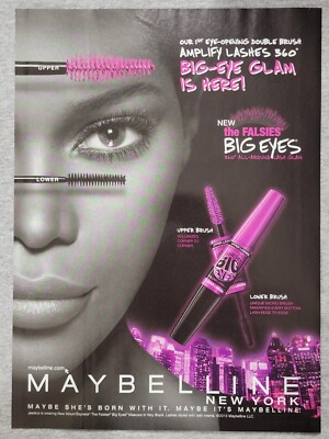 2013 Magazine Advertisement Page Maybelline Big Eyes Lash Glam Makeup ...