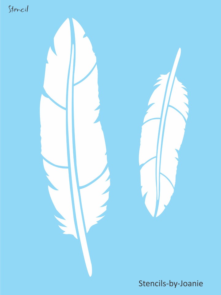 Feather Stencil 2 Plume Cabin Bird Dream Native American DIY Craft ...
