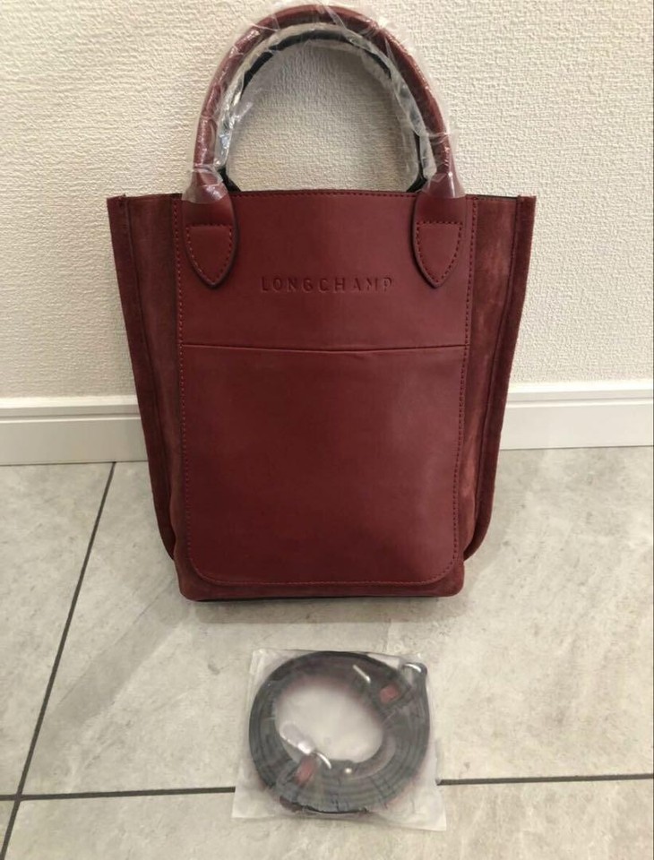LONGCHAMP Cabas XS Burgundy Red Leather Tote New From Japan | eBay