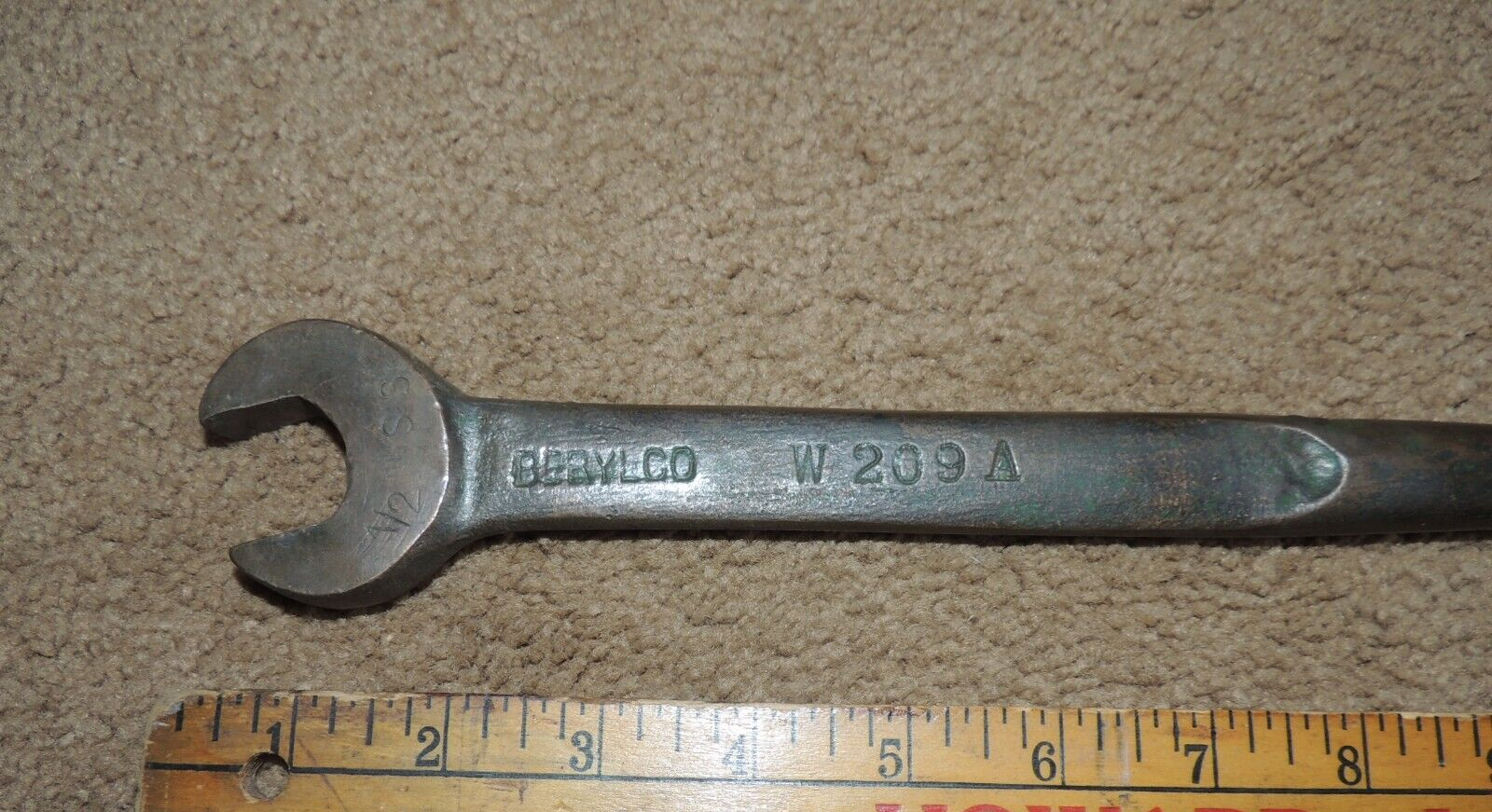 VINTAGE 14-1/2" BERYLCO 7/8" SAE, 1/2"USS SIZING Iron Workers Spud ...