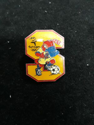 PIN SYDNEY 2000 OLYMPIC GAMES MASCOT SYD FOOTBALL PLAYING LETTER S LOGO ...