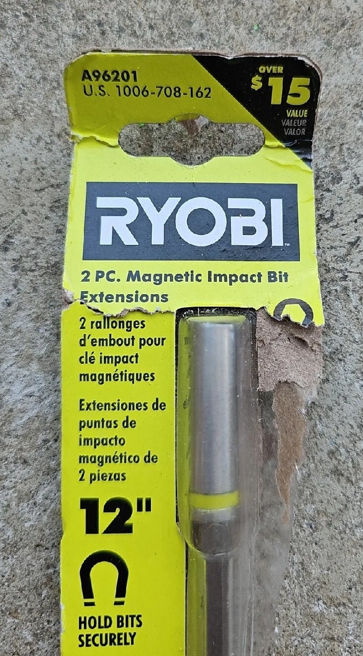 RYOBI A96201 6 in. and 12 in. Magnetic Impact Bit Extensions (2-Piece ...