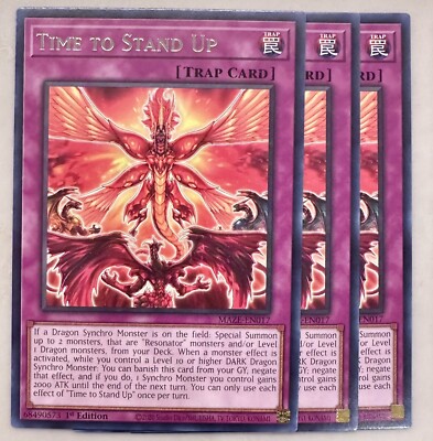 Yugioh! 3x Time to Stand Up MAZE-EN017 Rare 1st Ed NM | eBay