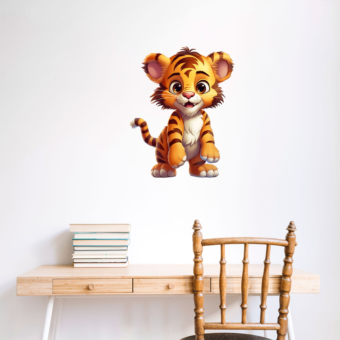 Cute Baby Tiger Wall Art Bedroom Colourful Vinyl Sticker Decals a4390 ...