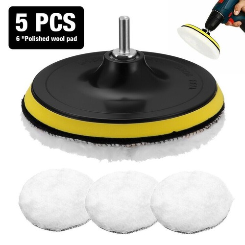 6" Round Wheel Car Polishing Buffing Buff Buffer Kit for Electric Drill ...