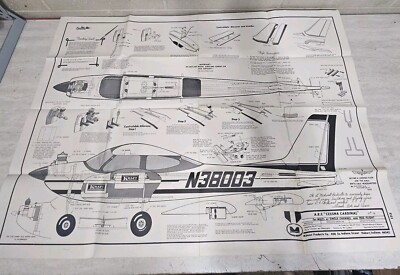 A.R.F. Cessna Cardinal RC Model Airplane Plans Instructions Midwest ...