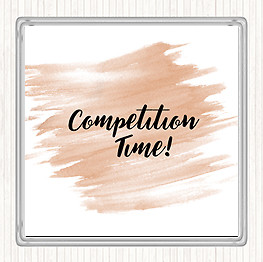 Watercolour Competition Time Quote Drinks Mat Coaster | eBay