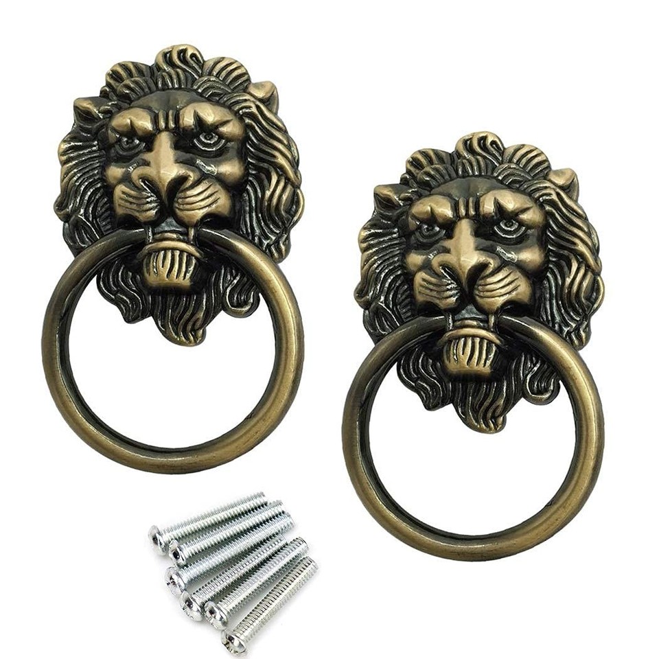 6 Pack Lion Head Knob Pull Handle for Dresser Drawer Cabinet Small ...