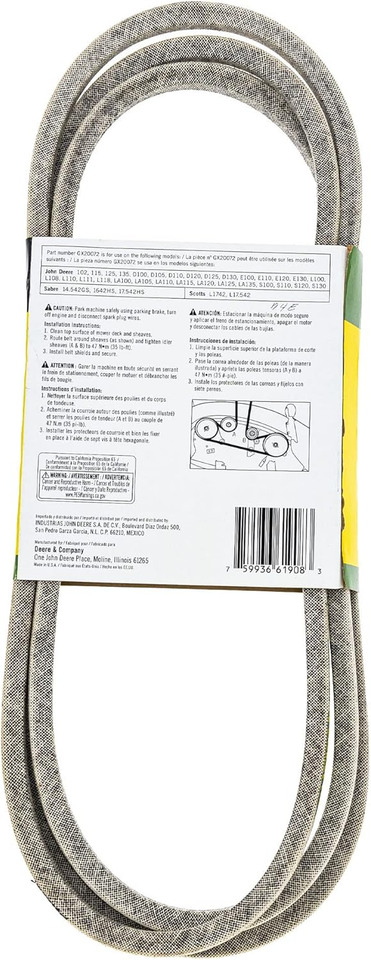 John Deere Original Equipment Flat Belt - GX20072 | eBay