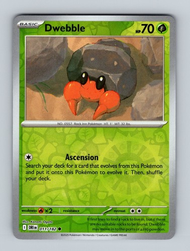 Pokemon TCG: Destined Rivals - Dwebble - 011/182 (Reverse Holo) | eBay