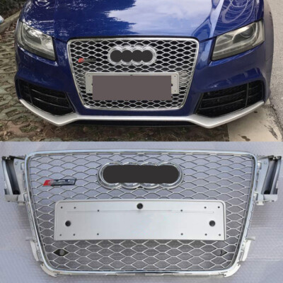 For Audi A5 S5 2008-2011 RS5 Style Chrome Silver Honeycomb Front bumper Grille | eBay