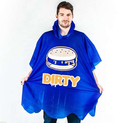 Waterproof Poncho Blue Fast Food Dirty Burger Image Festival Fun ...