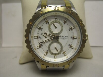 Armitron Men's Extra Large Multi Functions WR 165Ft Quartz Watch Works ...