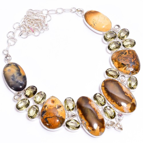 Russian Dendrite Opal Amethyst Fashion Jewelry 925 Silver Necklace 18 ...
