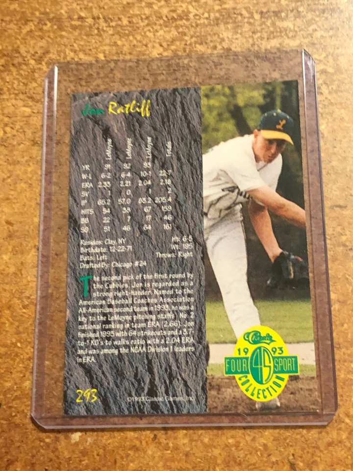 1993 Classic Four Sport Baseball # 293 Jon Ratliff RC | eBay