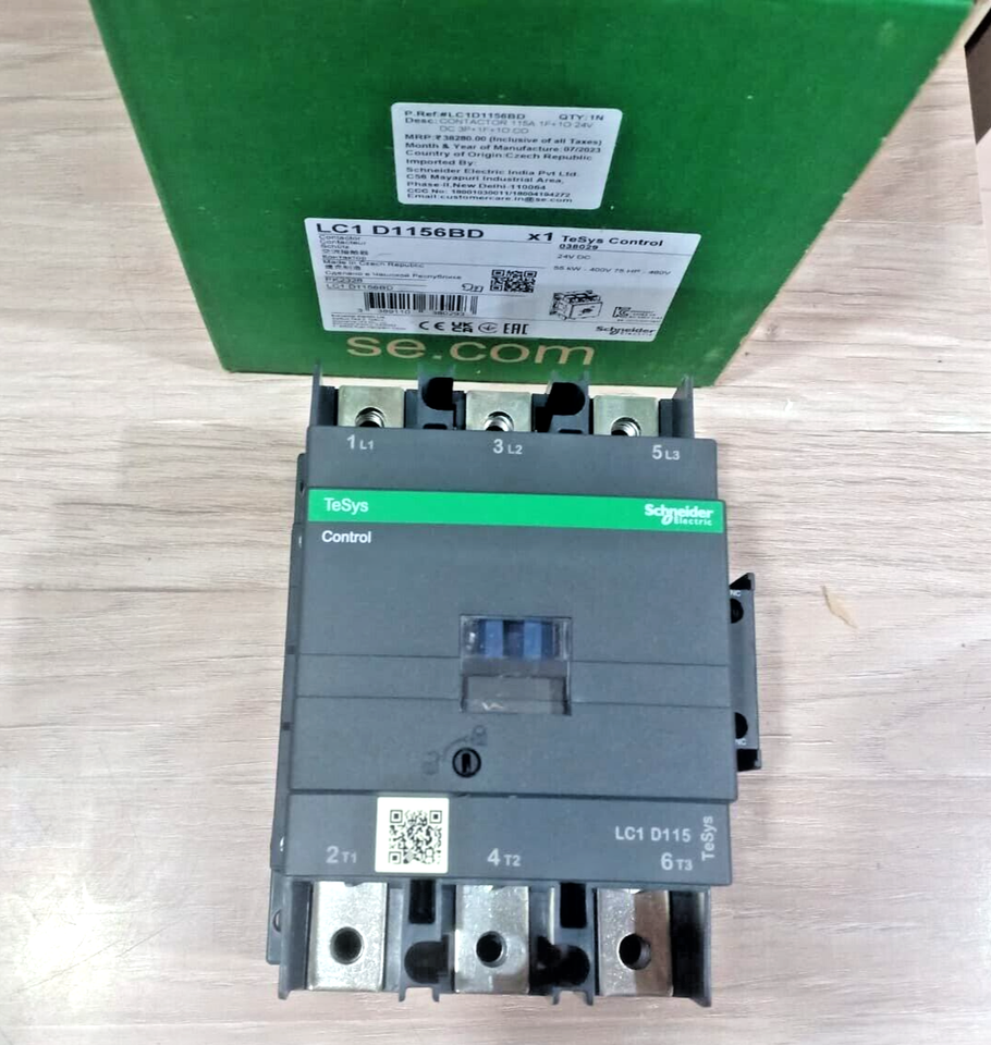 1PC Schneider LC1D1156BD TeSys D contactor-3P(3NO)-AC-3- 440V 115A ...