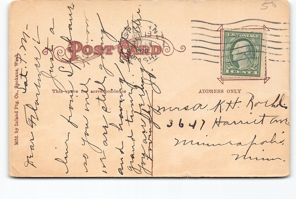 Masonic Temple Building Spokane Washington WA WB Postcard Vtg Posted ...