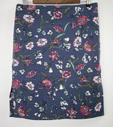 Loft Outlet Women’s Floral Pencil Skirt Blue/Gray w/Pink Flowers Size ...