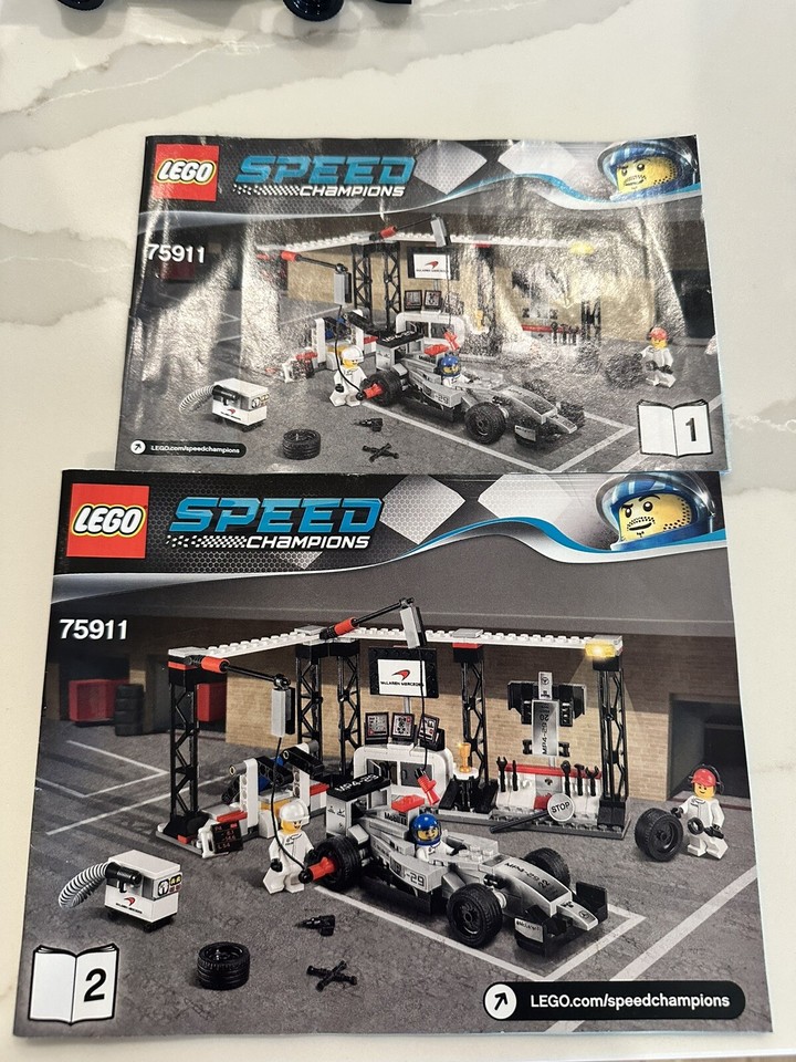 LEGO Speed Champions Set 75911 McLaren Mercedes Pit Stop w/Manuals 100% ...