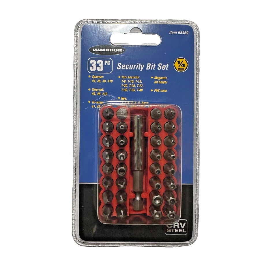 Security Tamper Proof Bit Set 33pc Torq Torx Hex Star Spanner Tri Wing ...