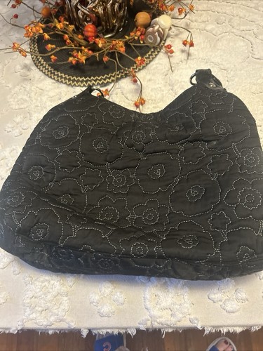 thirty-one bags Black Floral Quilted Satchel Multi Compartment Purse ...