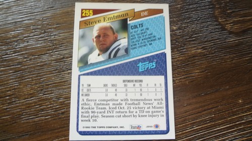 1993 TOPPS # 255 STEVE EMTMAN FOOTBALL CARD | eBay