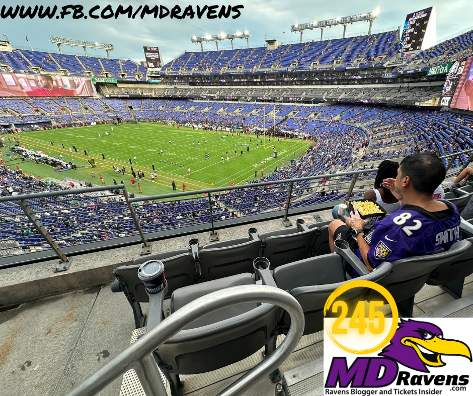 2 Ravens CLUB Tickets 8/7 vs Colts – Sec 245 ROW 2 Aisle – Lot B/C Park ...
