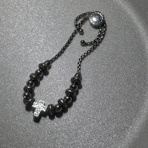 Rare Jai Cross Bead Style Sterling Silver 925 Bracelet Religious ...