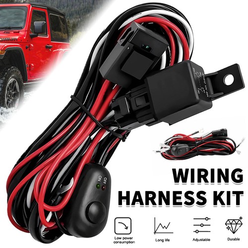LED Light Bar Wiring Kit Loom Harness ON OFF Switch Relay Kit 12V 40A ...