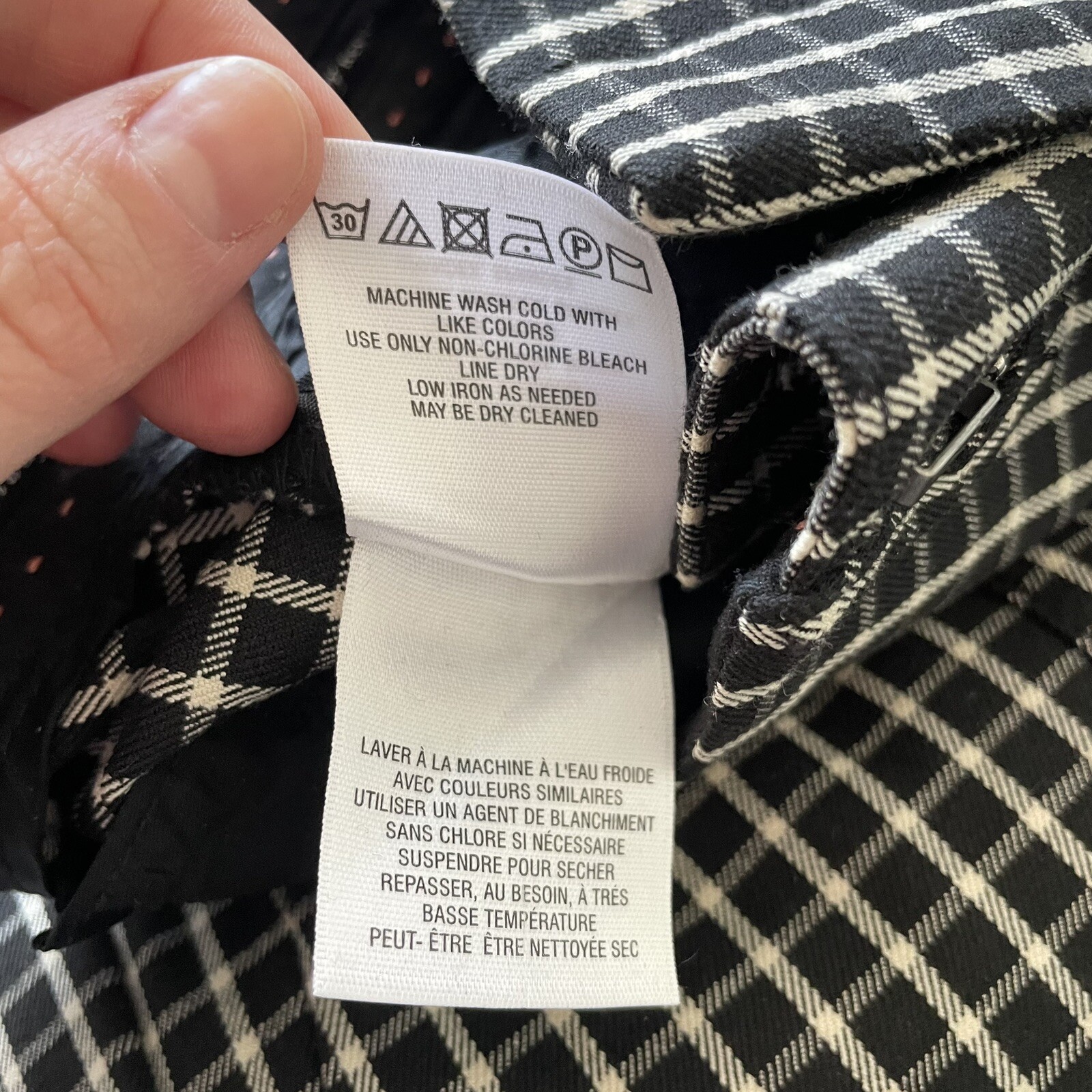 Anthropologie Black White Window Pane Check The Essen… - Gem