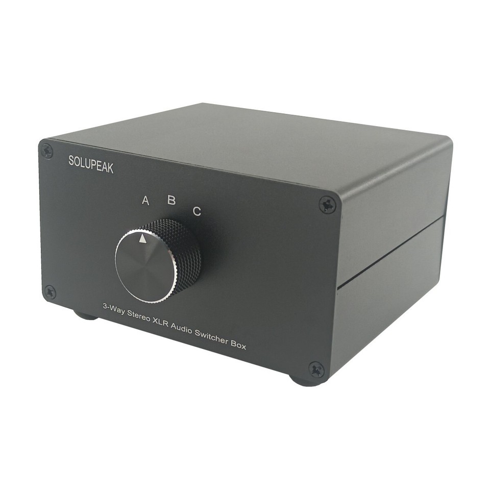 SOLUPEAK 3-Way XLR Stereo Audio Switch box, Balanced Audio Converter 3 ...