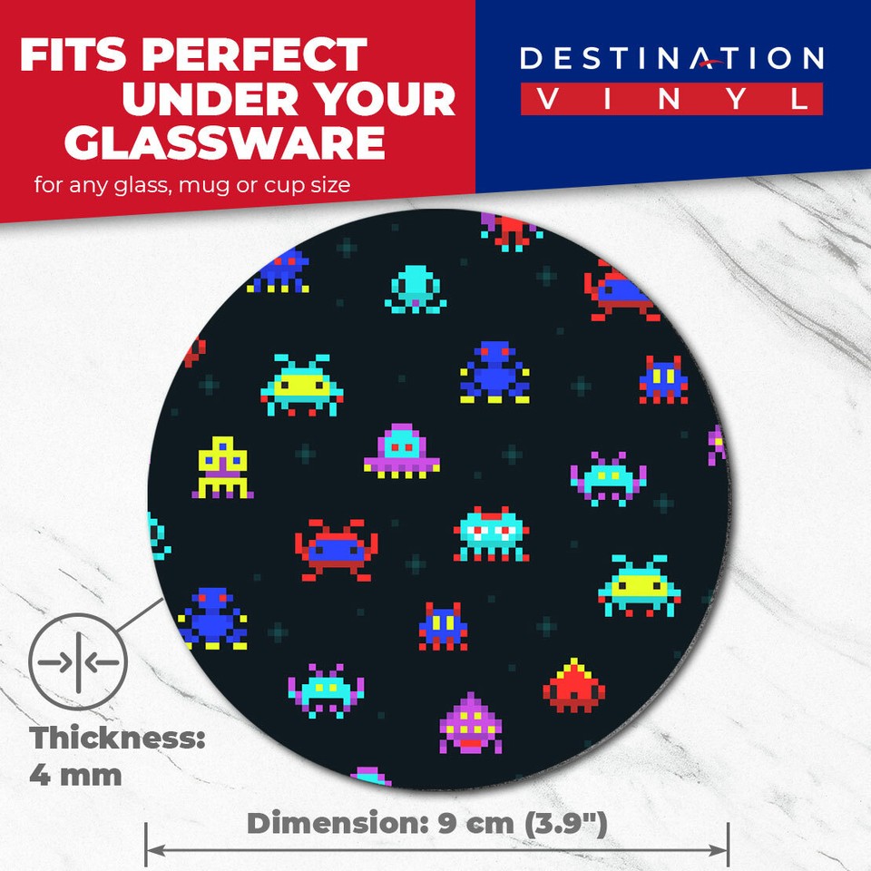 2 x Coasters - Retro Space Game Arcade Gamer Home Gift #15963 | eBay UK