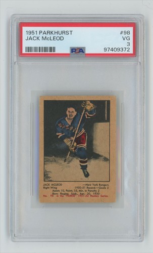 1951-52 Parkhurst PSA Fresh Slab Set Break Jack McLeod RC PSA 3 New ...