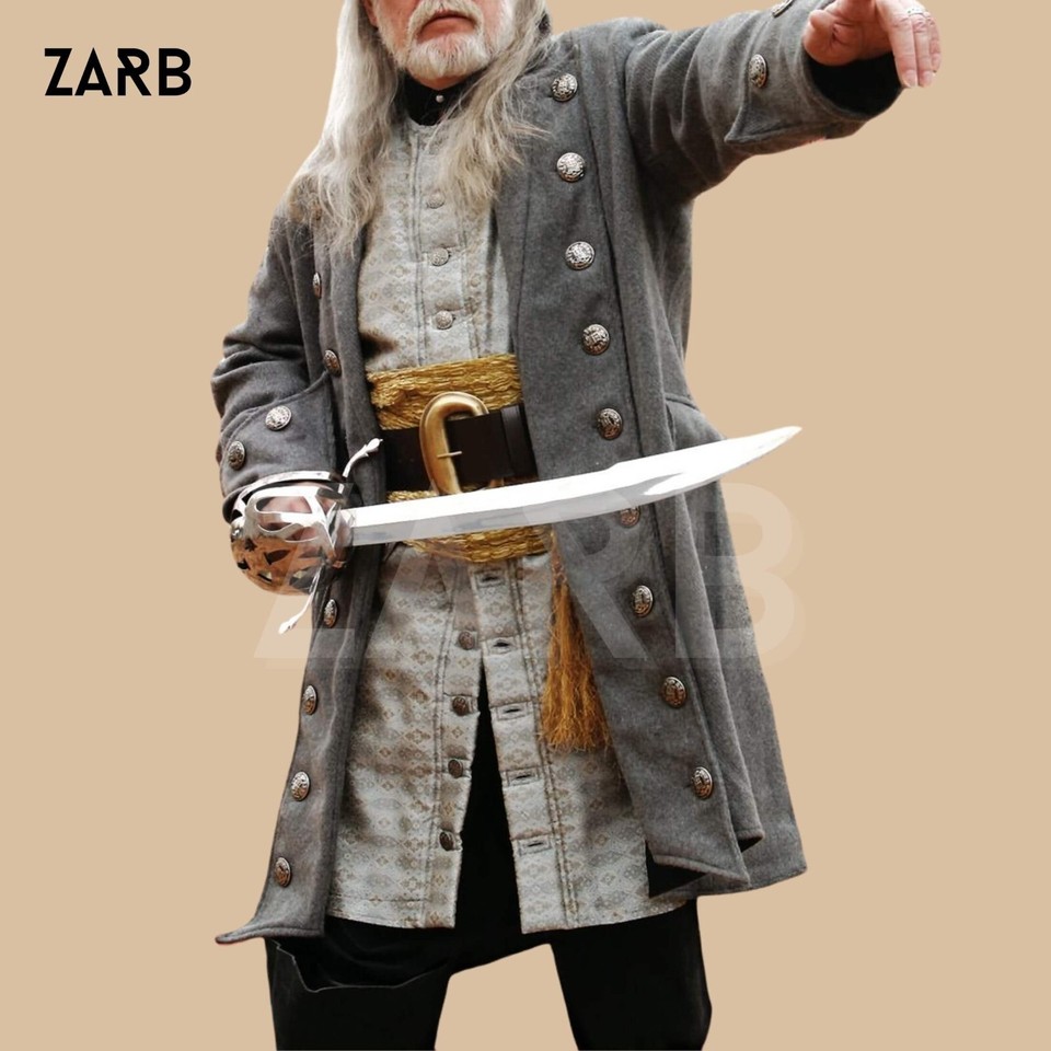 Blackbeard Pirate Coat, Buccaneer Jacket, Pirate Captain Costume ...
