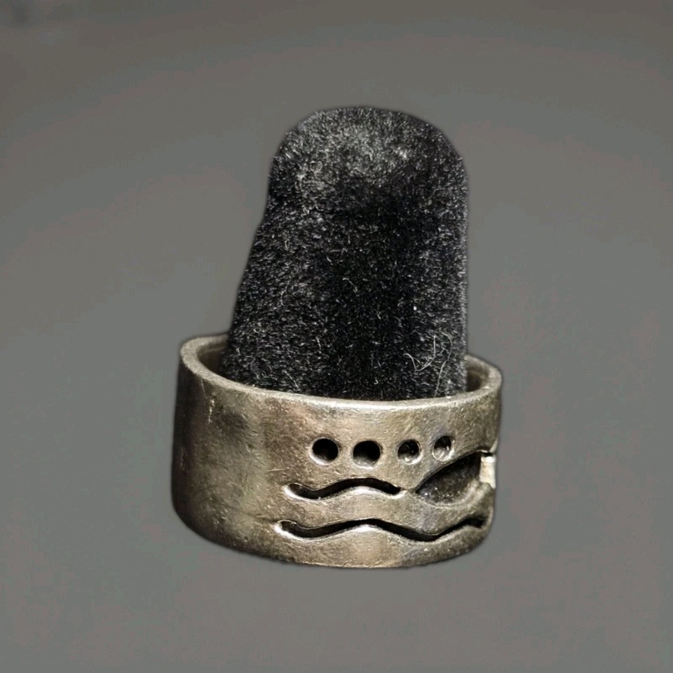 Modern Sterling Silver Art Deco Fish Wave/dots/points Band Sz 7.75 #S39 ...