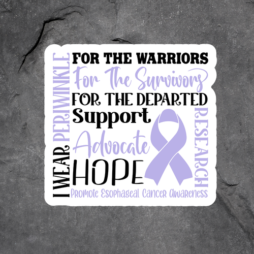 Esophageal Cancer Awareness Periwinkle Ribbon Support Sticker Vinyl ...