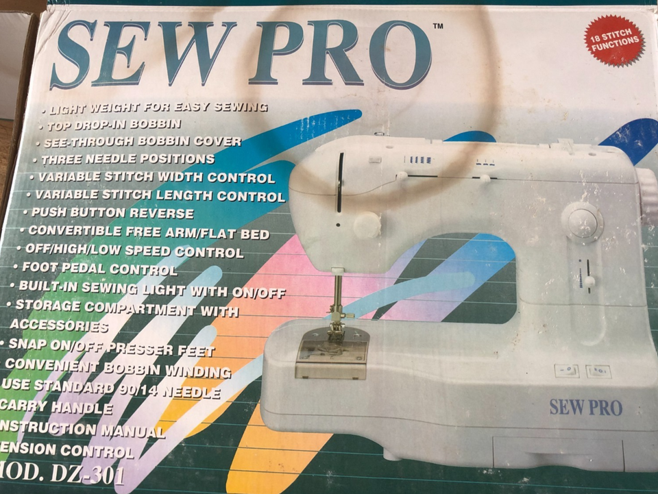 NEW ELECTRIC SEWING MACHINE SEW PRO MODEL DZ-301 .. FULL SIZE 30 cm X ...