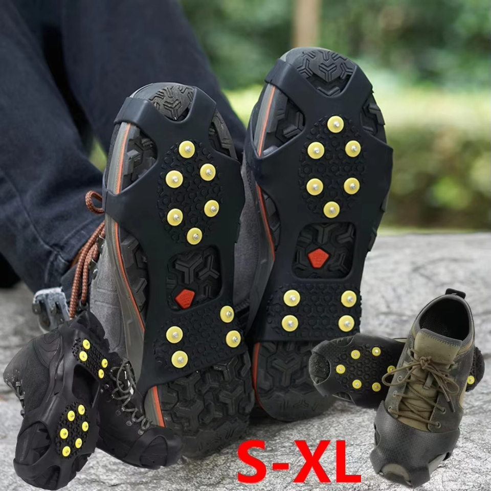 Ice Cleats Over Shoe Boots Anti Slip Traction 10 Studs Crampons Slip-on ...