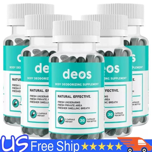 5X DEOS Internal Deodorant Supplement for Full Body Odor Control, 30 ...