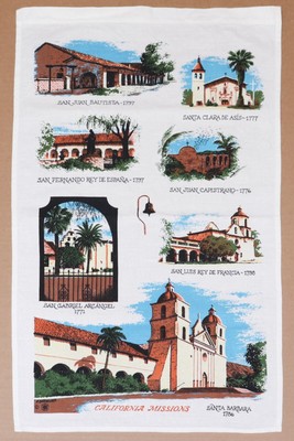 Vintage Kay Dee Designs Richard Batchelder California Missions Linen ...
