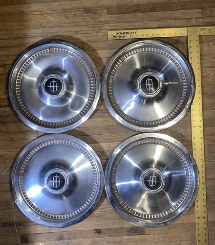 Vintage 1975-1981 Lincoln Continental Mark Town Car Hubcaps 15" OEM Set ...
