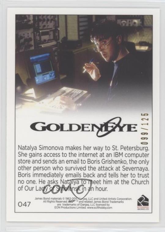 2015 James Bond: Archives Edition GoldenEye Gold /125 Natalya Simonova ...