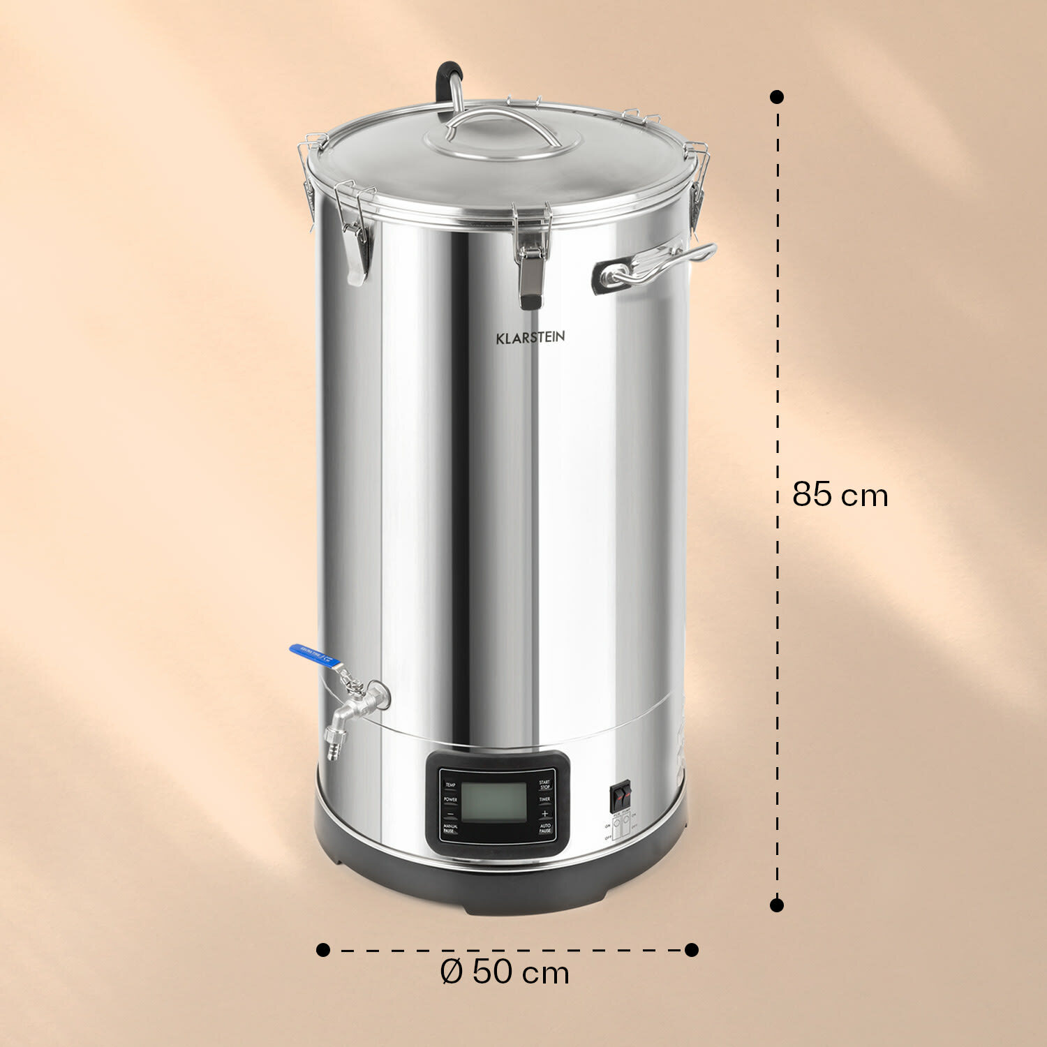 Klarstein 3XL Mash Kettle Beer Brewing System 3,000 W 9 Programmes 65 l ...