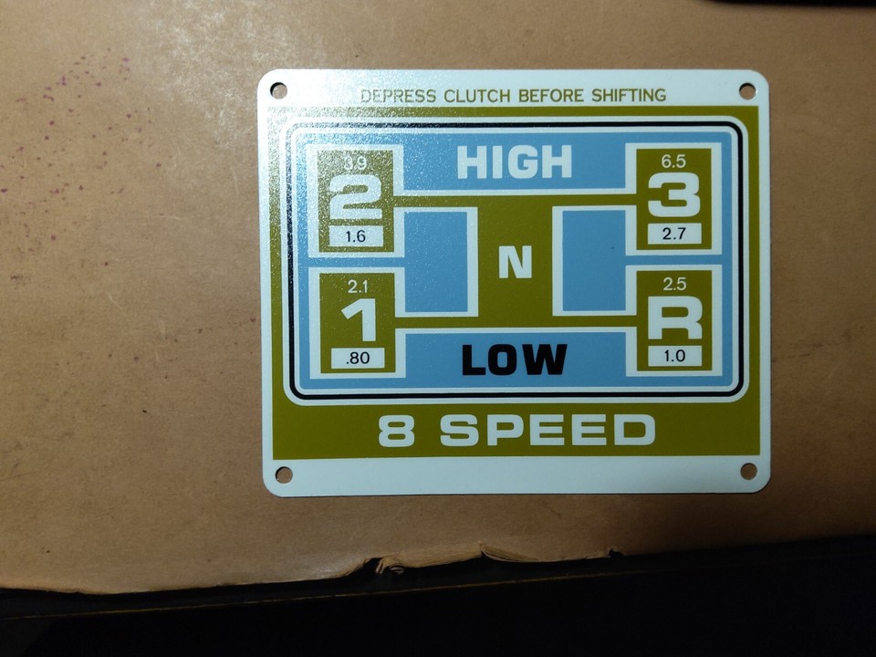 Sears SS12 /SS14/SS15 tractor shift pattern tag with mounting rivets | eBay