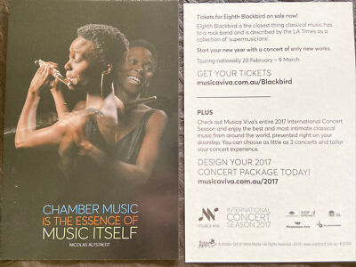 Eighth Blackbird Australian Tour 2016 Small Flyer 10x15cm | eBay