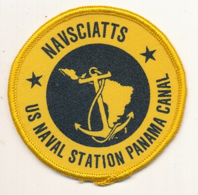 NAVSCIATTS US Naval Station Panama Canal vintage 1970s small badge ...