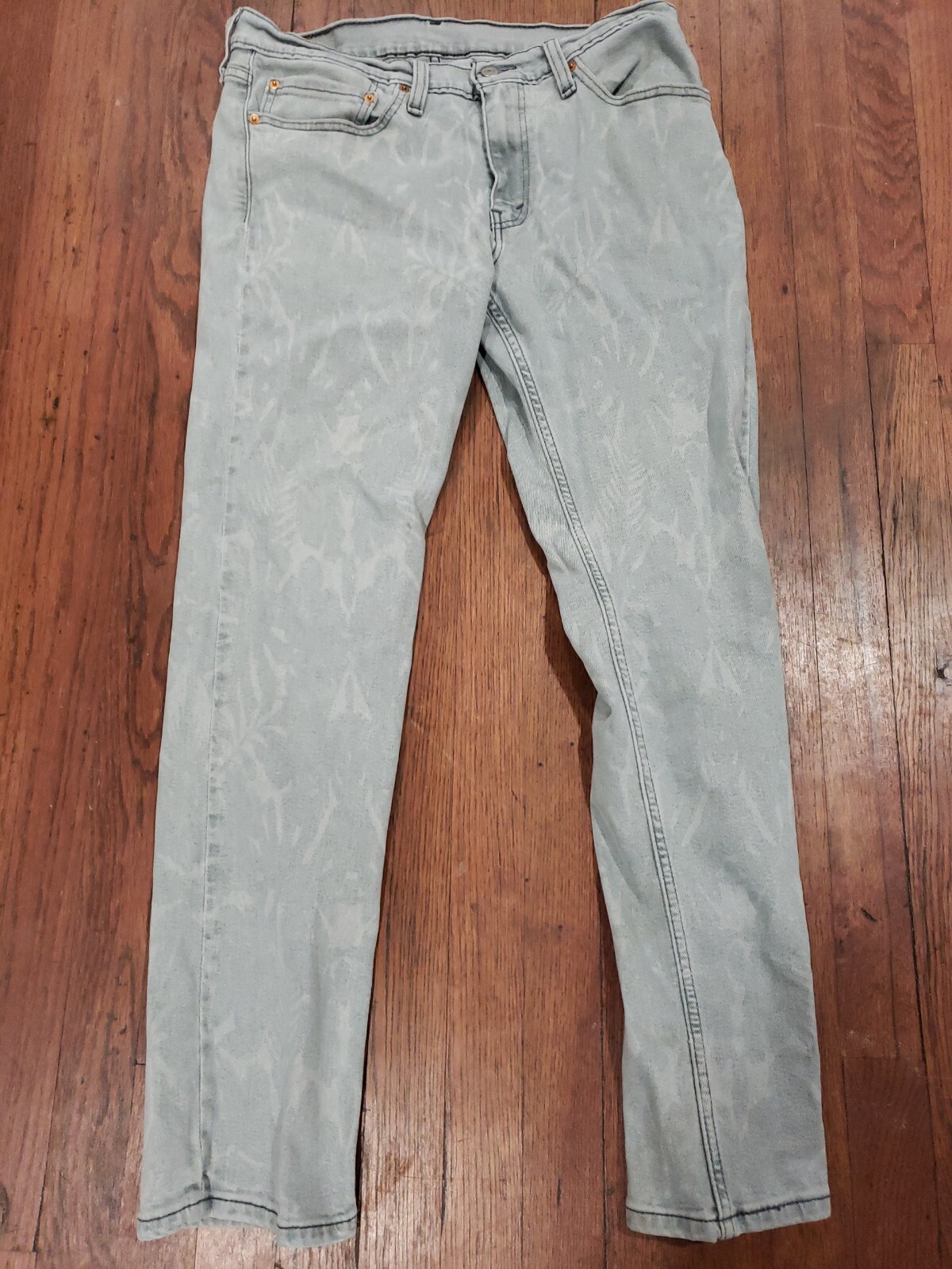 Levi's 511 Palm Leaf Floral Print Gray blue? Jeans 34… - Gem