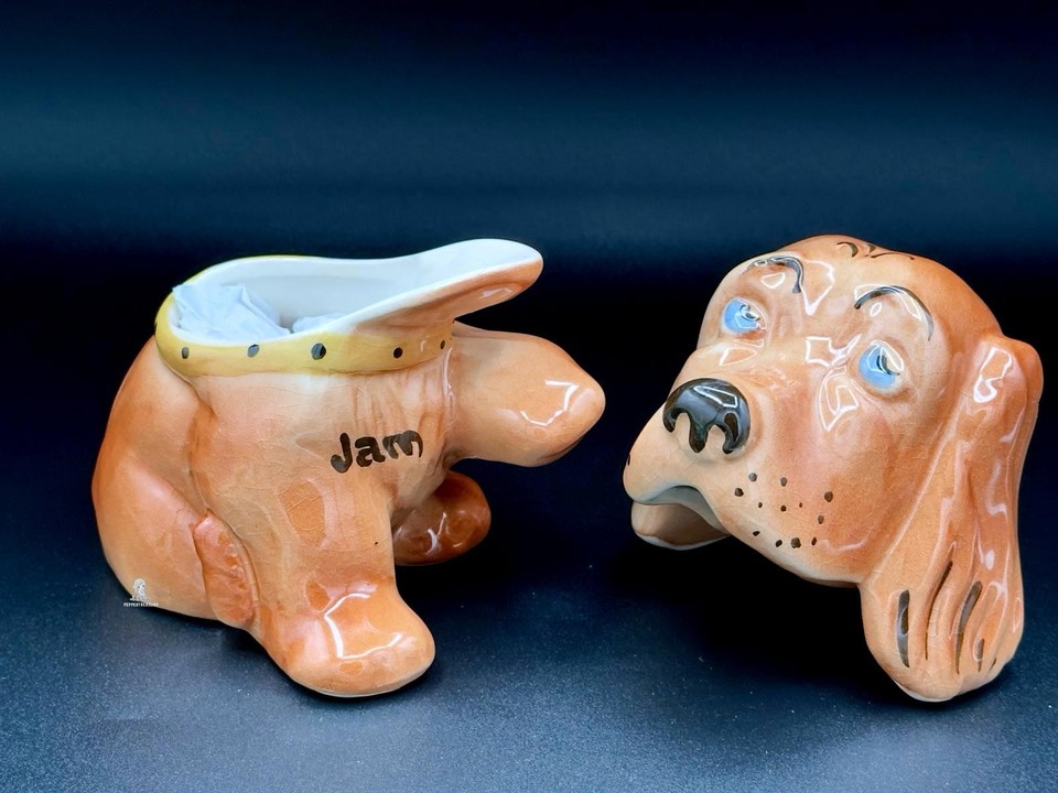 🐾Vintage Dog Jam Jar Canister 🐶 Ceramic Pottery Kitchenwar Retro ...