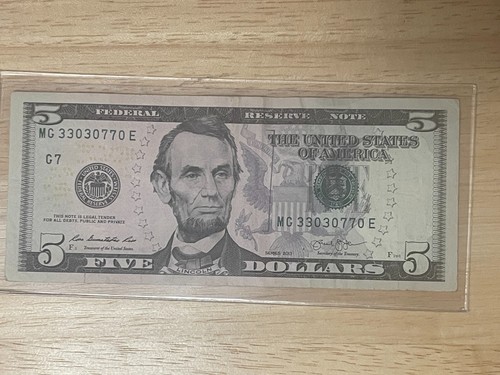 2013 $5 Dollar Bill Fancy Serial Number Trinary Note | eBay